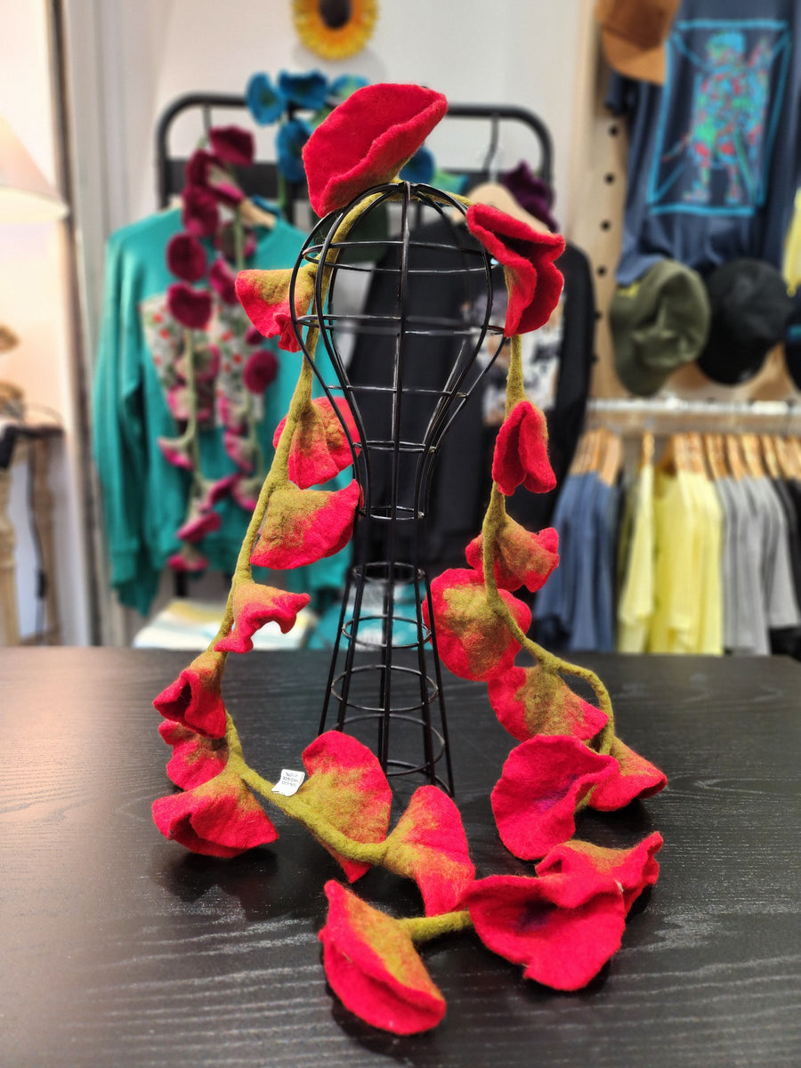 Red Merino Felt Flower Garlands – Masato Jones