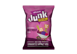 Organic Beetroot Crisps Lightly Salted 30g by Junk Crisps – Masato Jones